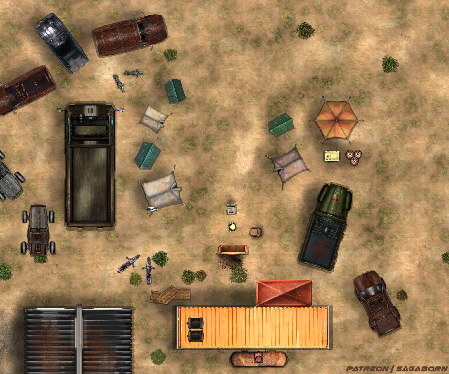Cyberpunk Map - Wastelander Camp - SagaBorn