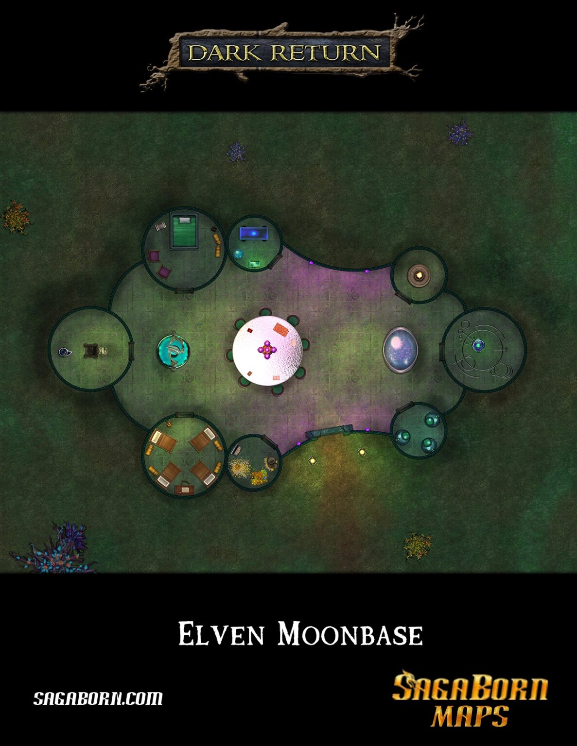 Elven Moonbase - StarBorn Spelljammer Map - SagaBorn