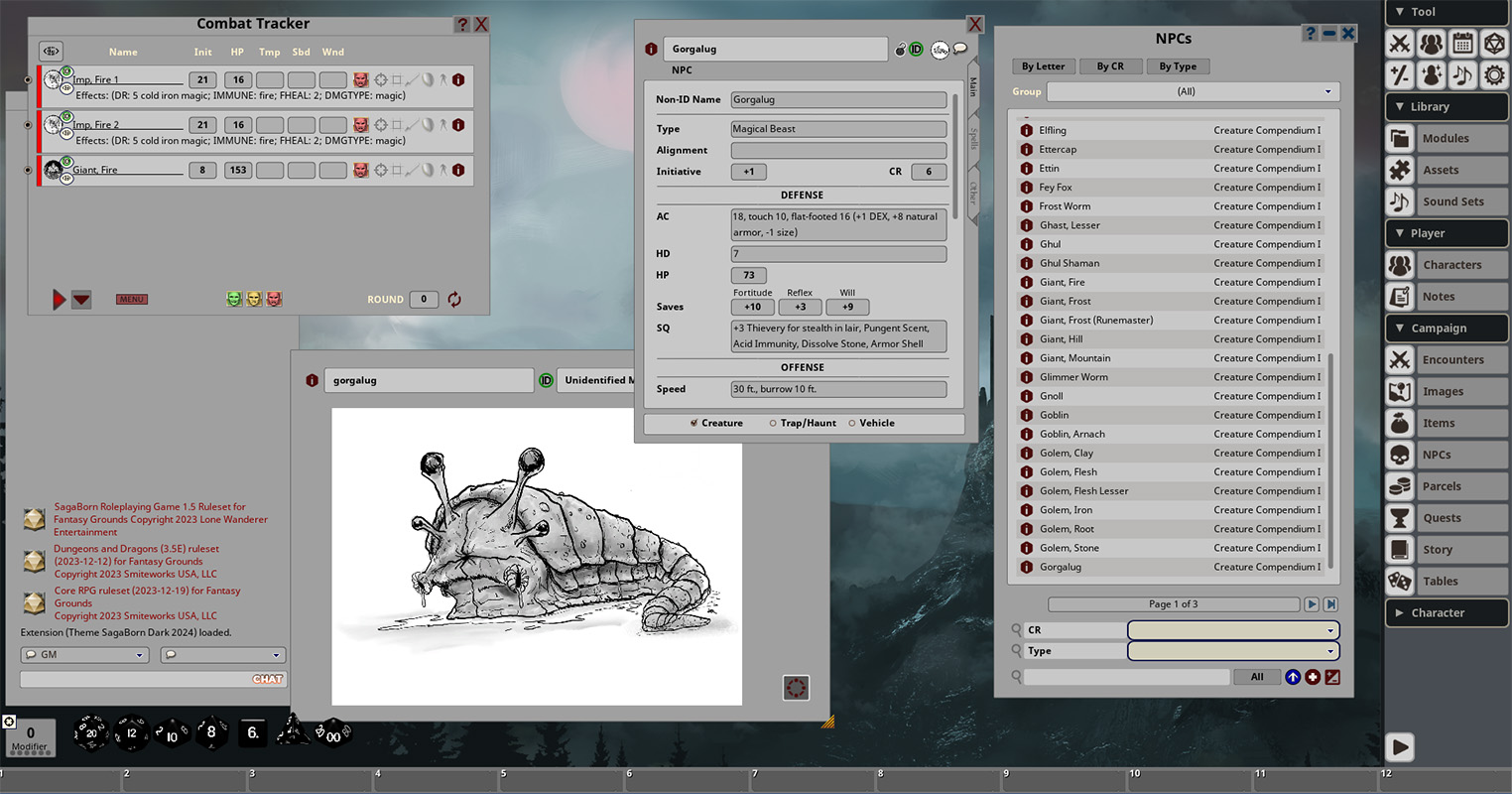 Creature Compendium on Fantasy Grounds - SagaBorn