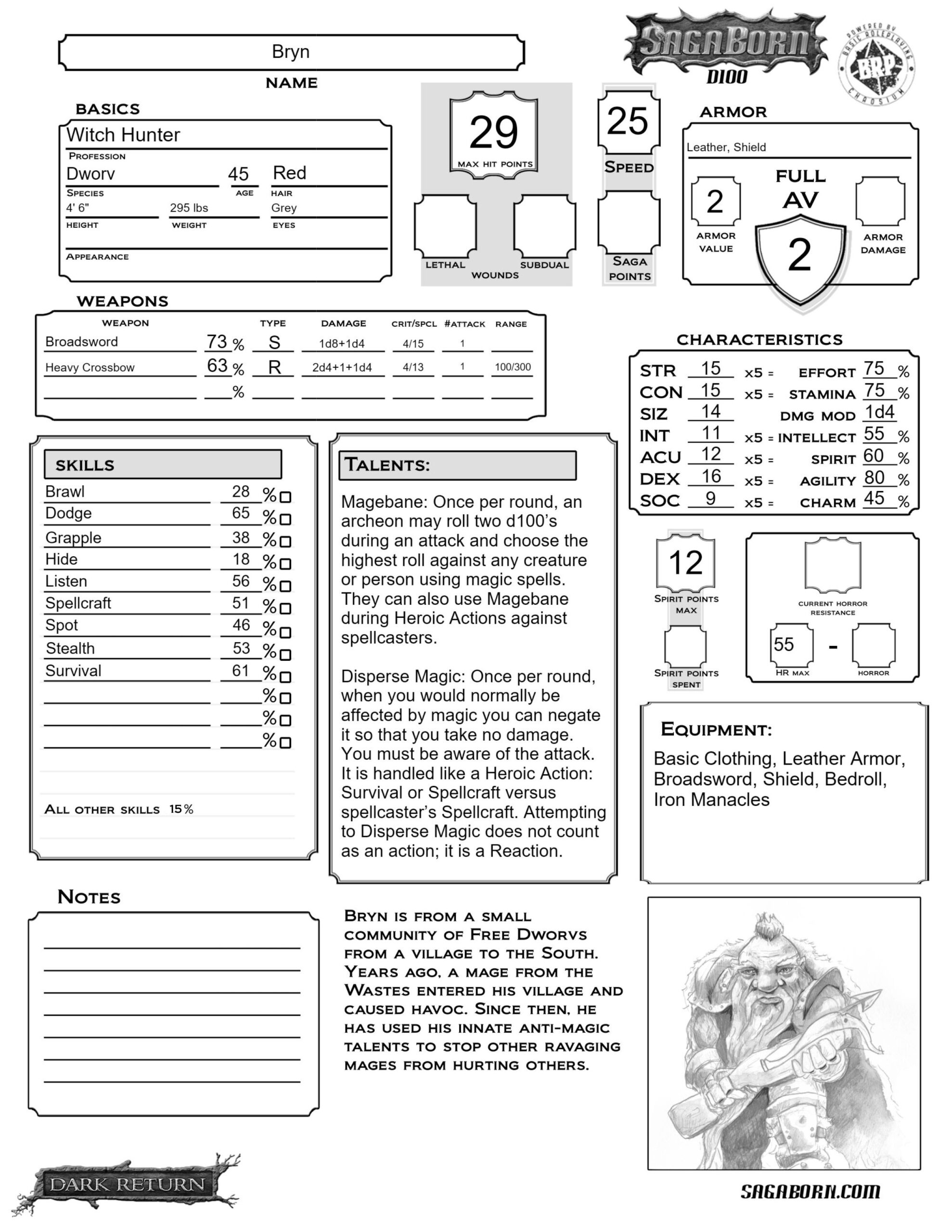 D100 Heroes - SagaBorn